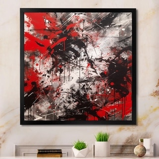 Designart "Abstract Grafiti" Abstract Marble Framed Wall Art For Living Room - Bed Bath & Beyond ...
